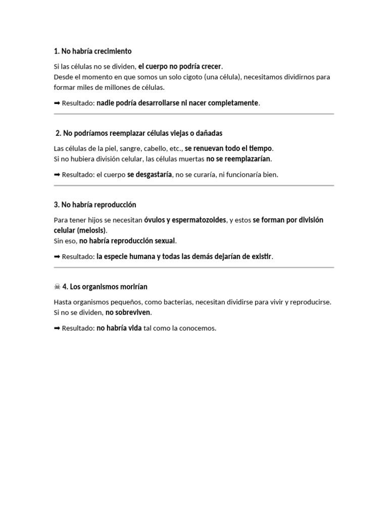 Que Pasaria Si No Exisitiera Divison Celular | PDF