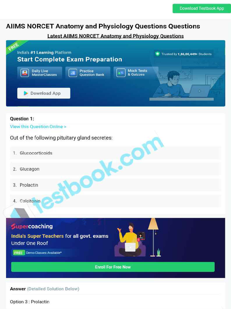 Aiims Norcet Anatomy and Physiology Questions 64d632beea1c9f44fcf6856a ...