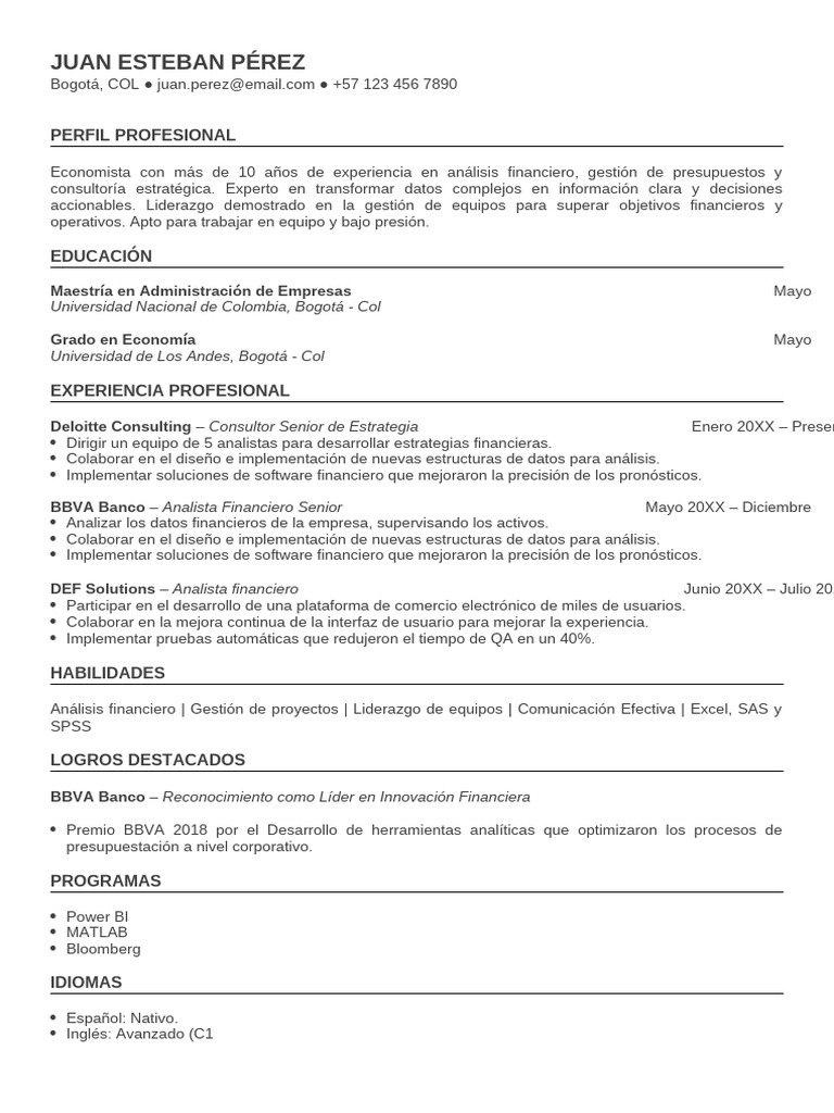 Ejemplo Formato Ats | PDF