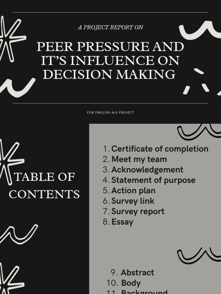 Peer Pressure's Impact on Decisions | PDF | Adolescence | Psychological ...