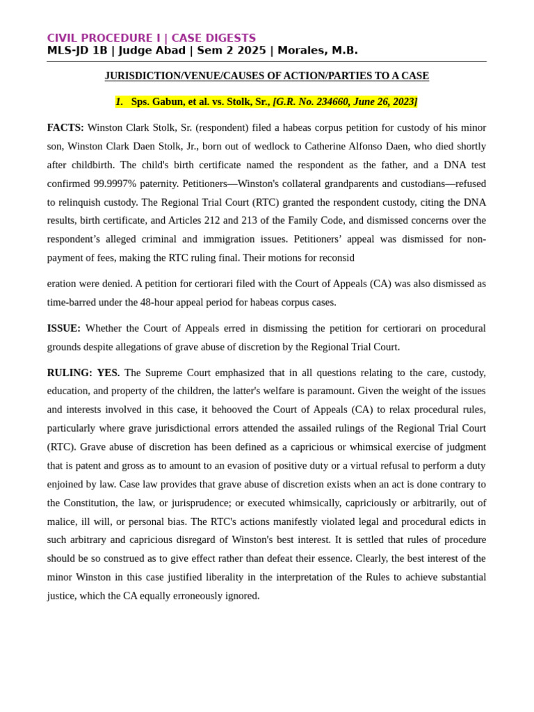 GR No. 269883 Case Digest Summary | PDF | Lawsuit | Complaint