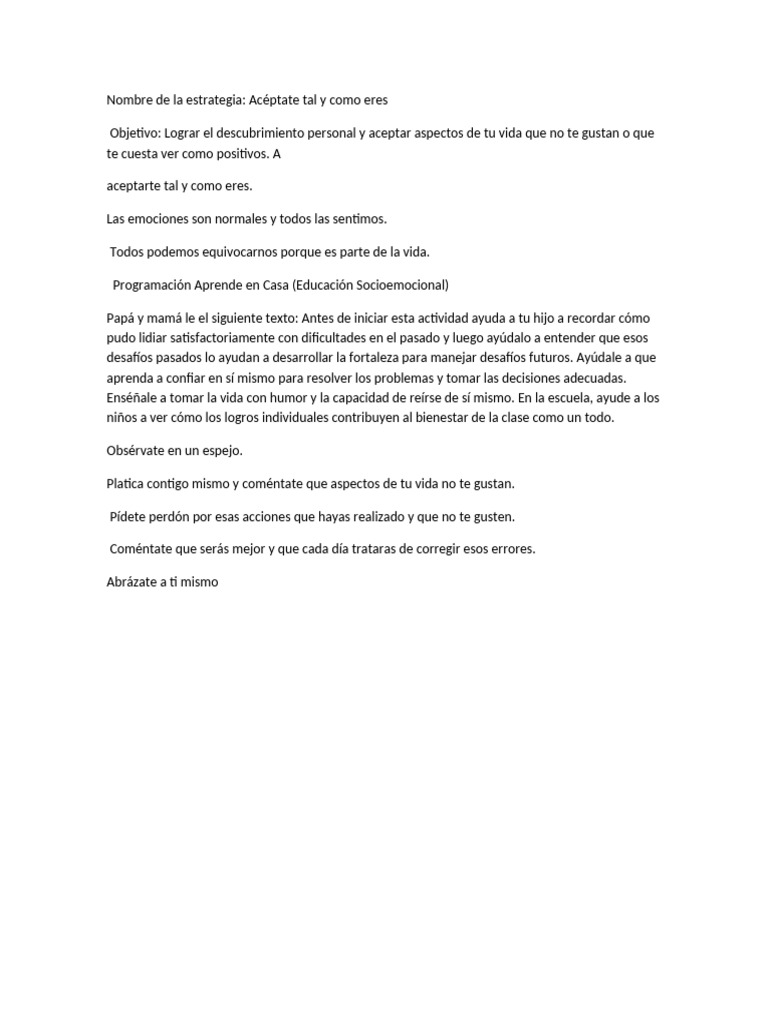 Aceptate Tal y Como Eres | PDF