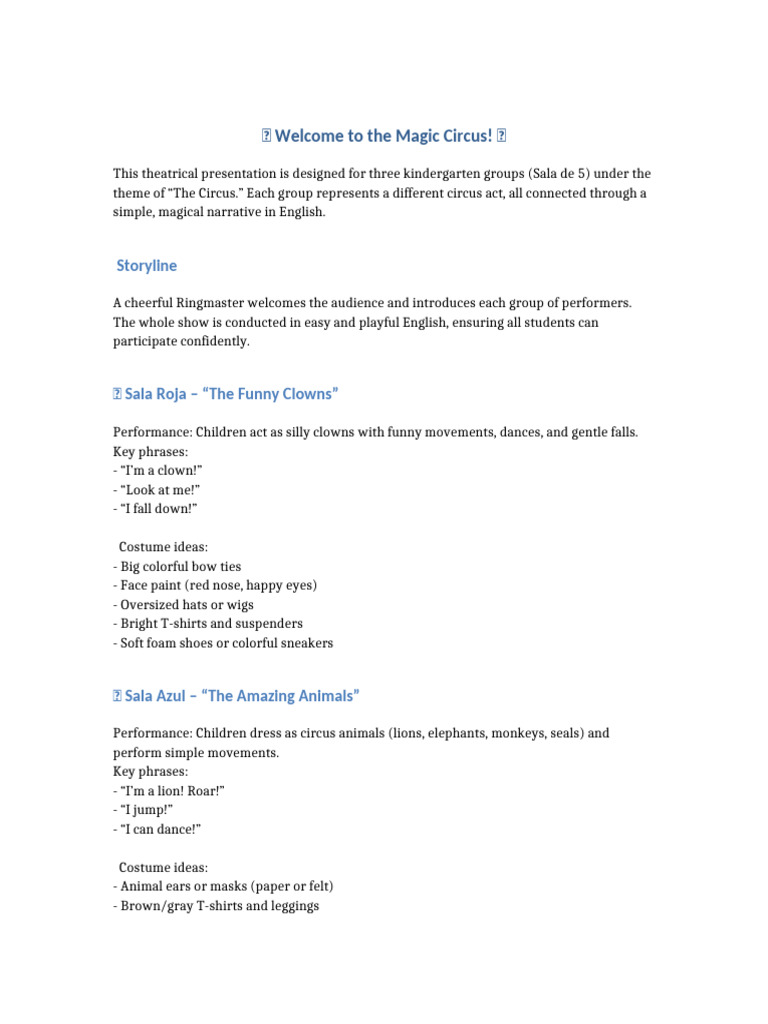 The Magic Circus Presentation | PDF