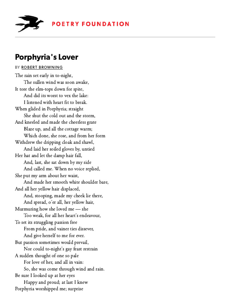 Porphyria's Lover: A Poetic Analysis | PDF