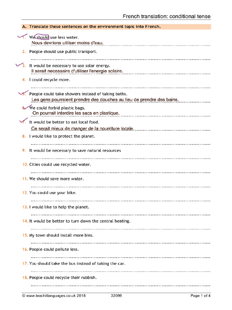 Conditional Tense Translations | PDF