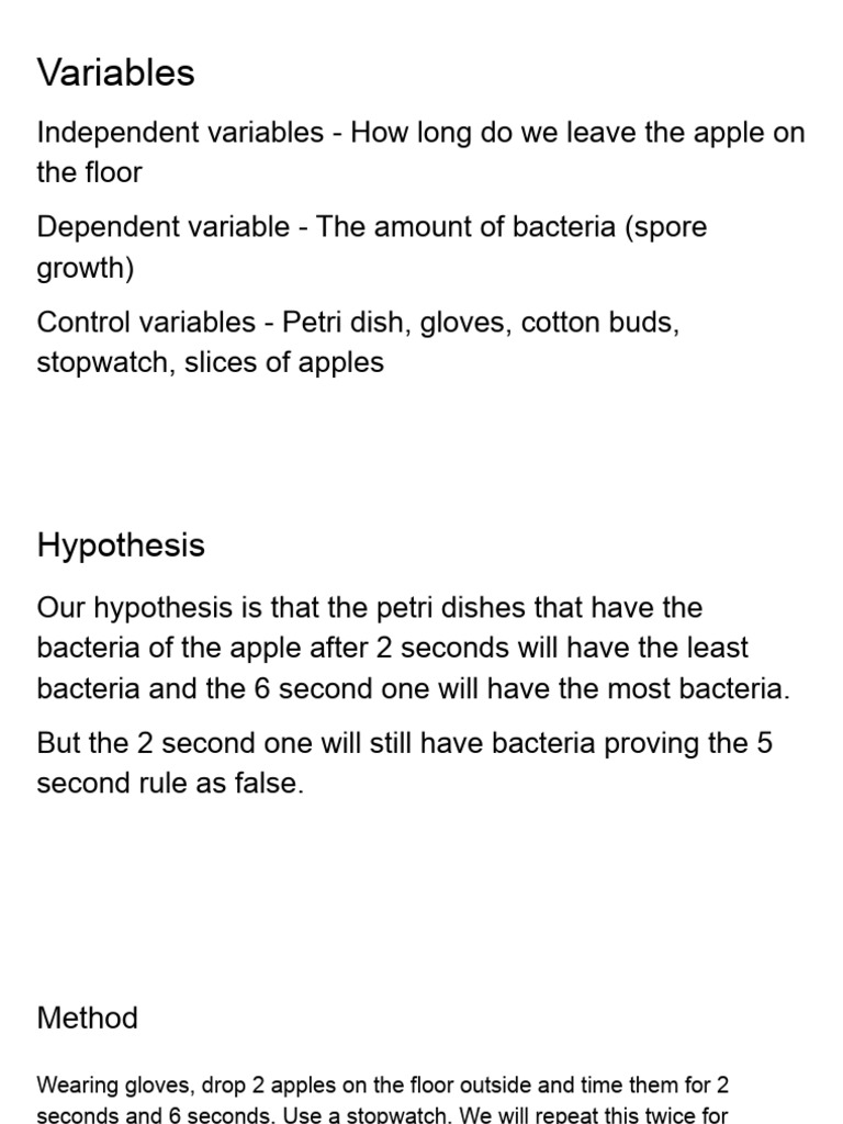 Science Fair Experiment | PDF