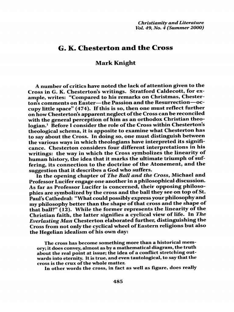 Chesterton's Views on the Cross | PDF | Christology | Theology