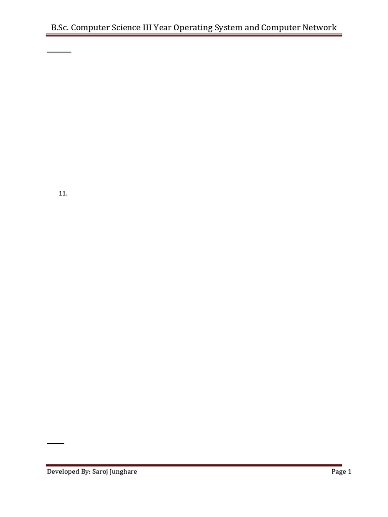 BSC Final Year Paper 2 QB | PDF | Computer Network | Scheduling (Computing)