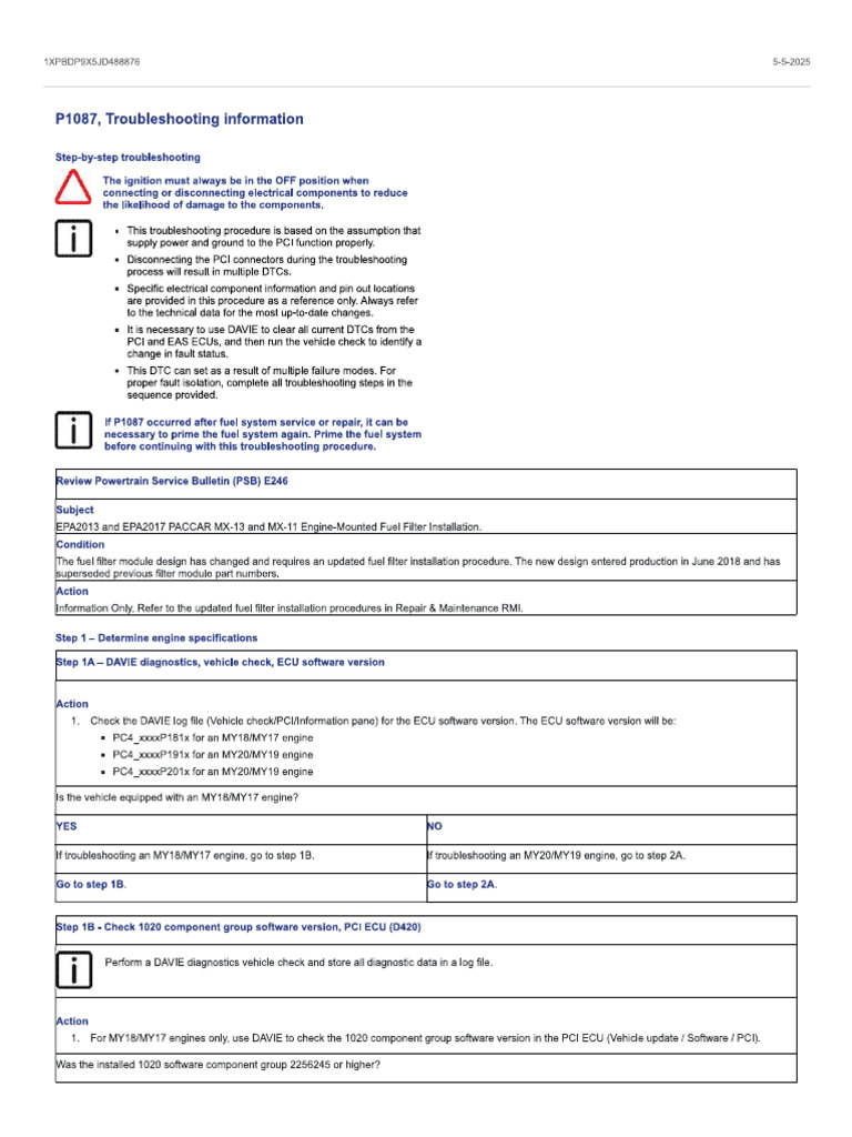 P1087, Troubleshooting Information | PDF