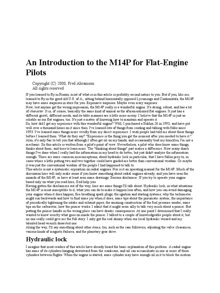 An Introduction To The M14P | PDF | Throttle | Ignition System