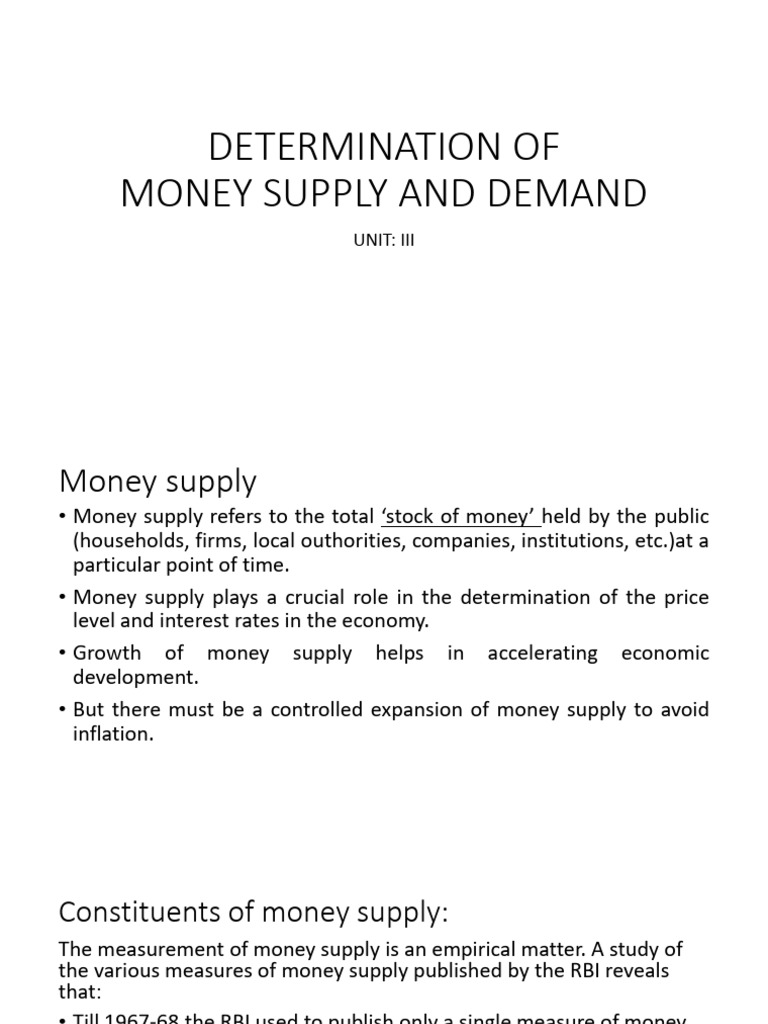 Determinants of Money Supply | PDF | Money Supply | Demand For Money