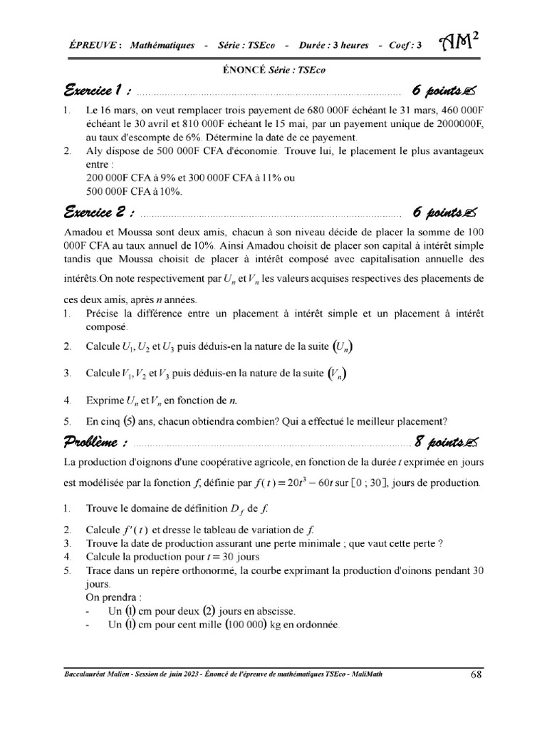 Bac 2023 Tseco PDF | PDF