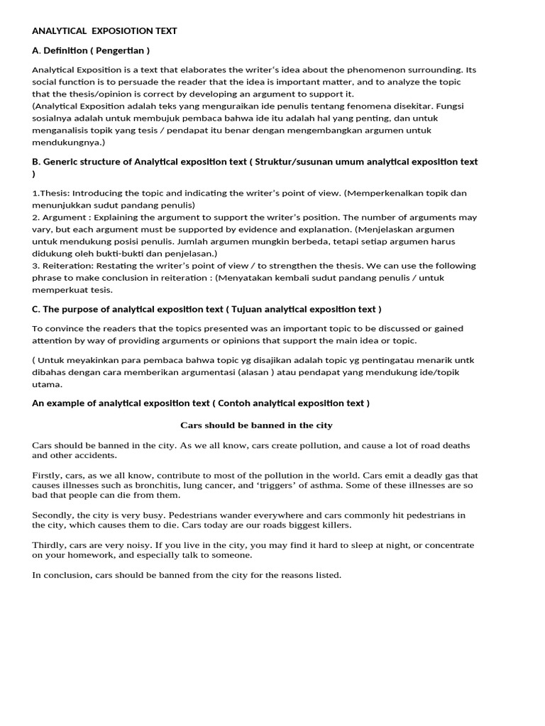 Analytical Exposiotion Text | PDF | Argument