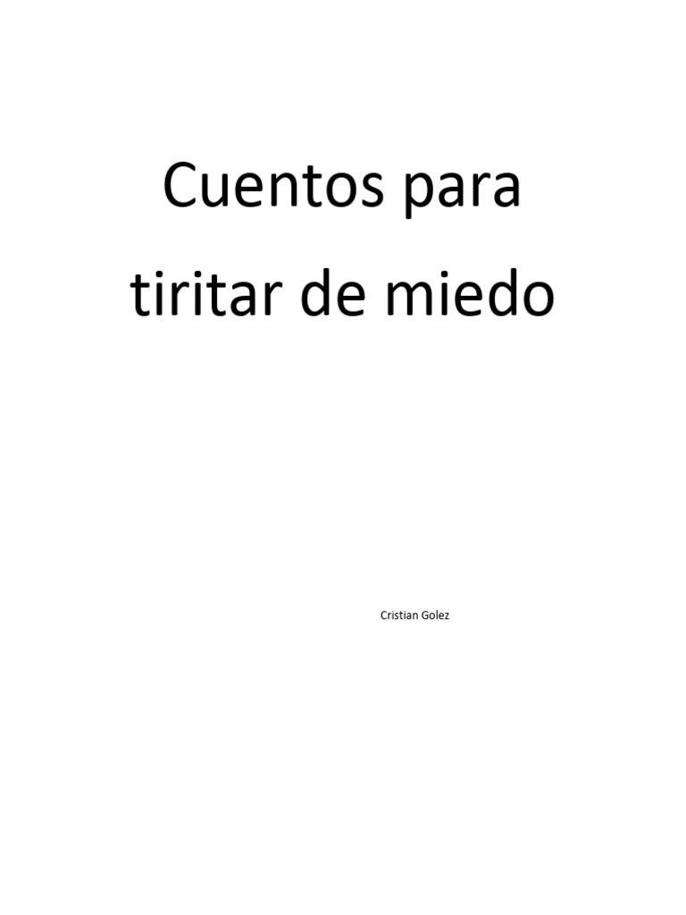 Cuentos para Tiritar de Miedo | PDF