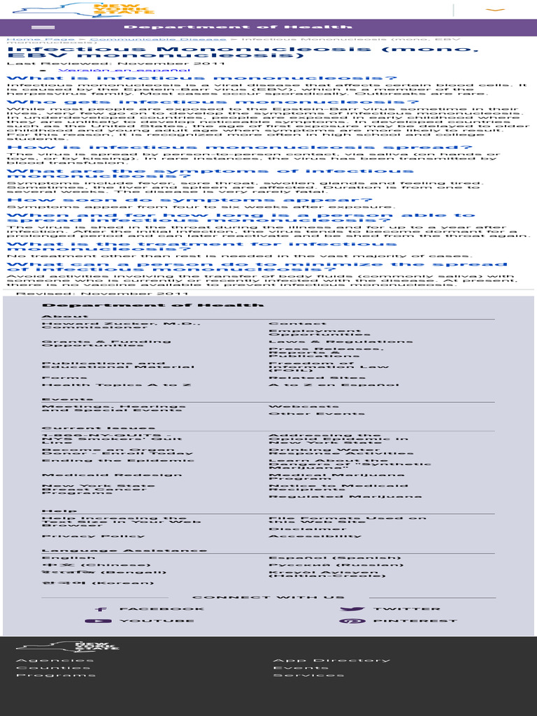 Infectious Mononucleosis (Mono, EBV Mononucleosis) | PDF | Animal Virology | Immunology
