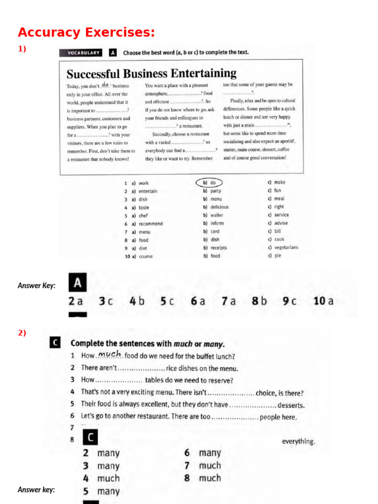 Unit 5 (Food and Entertaining) | PDF | Human Communication