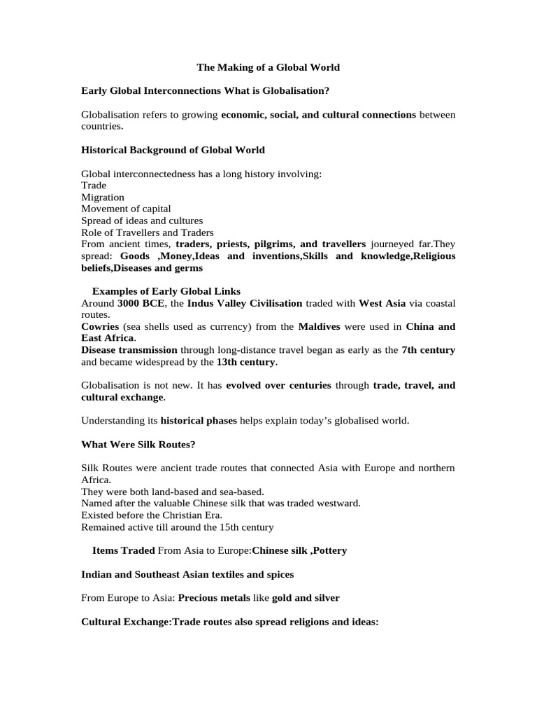 Historical Roots of Globalisation | PDF | Silk Road | European ...