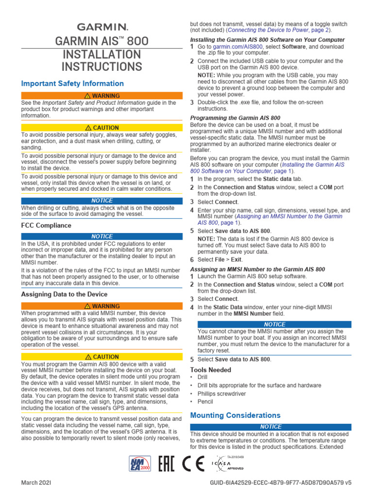 AIS 800 Install Instructions en | PDF | Radio | Global Positioning System