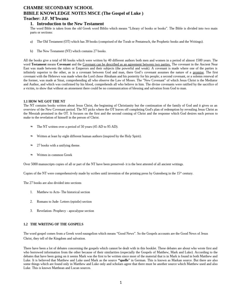 MSCE Luke | PDF | Jesus | Gospel Of Matthew