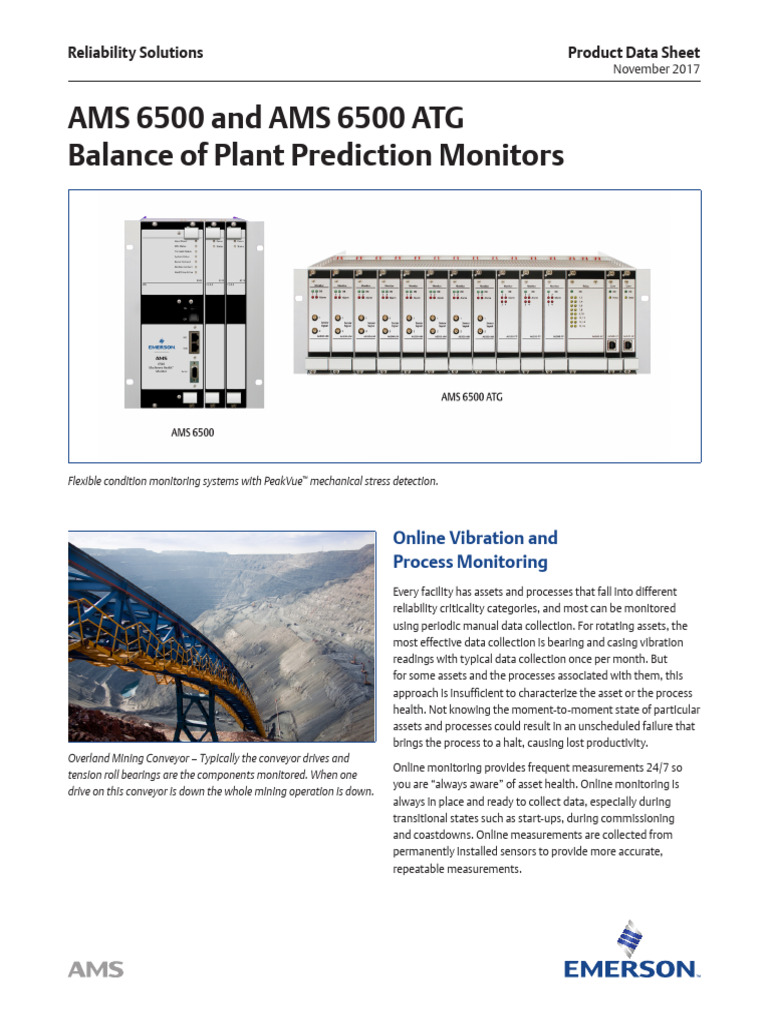 AMS 6500 & ATG: Condition Monitoring Solutions | PDF | Sampling (Signal ...
