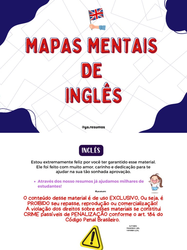 Mapas Mentais de Gramática em Inglês | PDF | Assunto (gramática ...