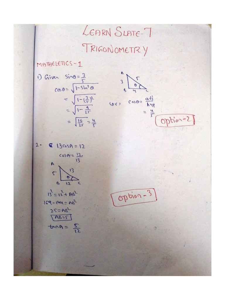 Learn Slate 7 Trigonometry | PDF