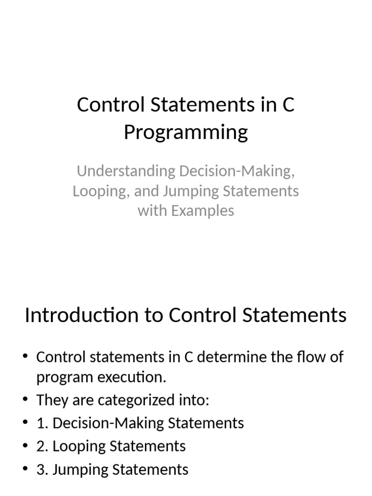 Control Statements C | PDF | Control Flow | Functional Programming