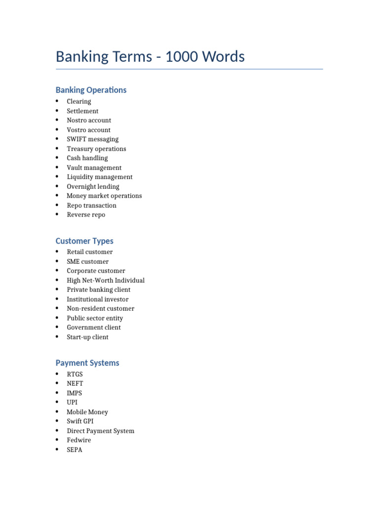 Essential Banking Terms Explained | PDF