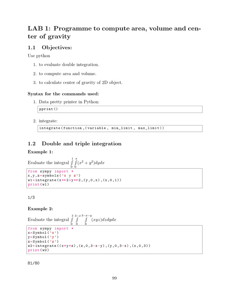 Lab Manual Engineering Maths 2 VTU - Removed | PDF | Integral | Mathematics
