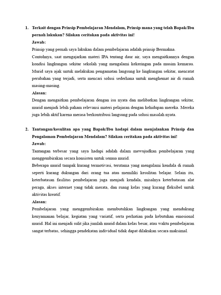 BM3 - MODUL3 - PM-Prinsip Dan Pengaalaman Belajar - Halimah - Sembadra | PDF