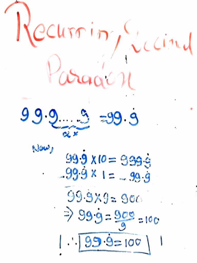 Recurring Decimal Paradox | PDF