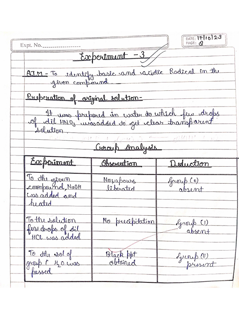 Experiment 3 Class 12 | PDF