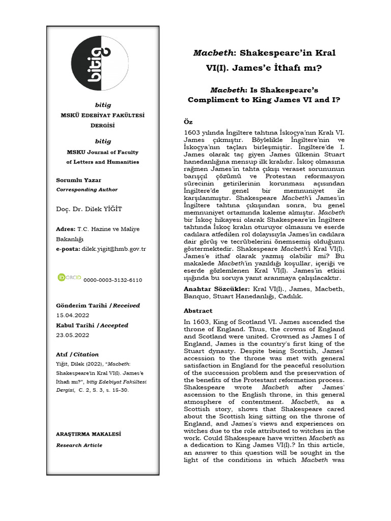 Macbeth Shakespeare'in Kral VI (I) - James'e Thaf M (#1103956 ...
