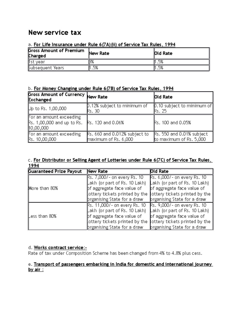 Service Tax | PDF | Finance & Money Management