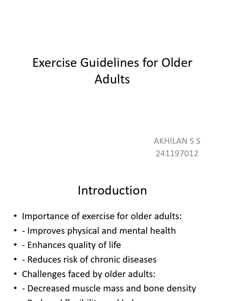 Exercise Guidelines for Seniors | PDF | Strength Training | Aerobic ...