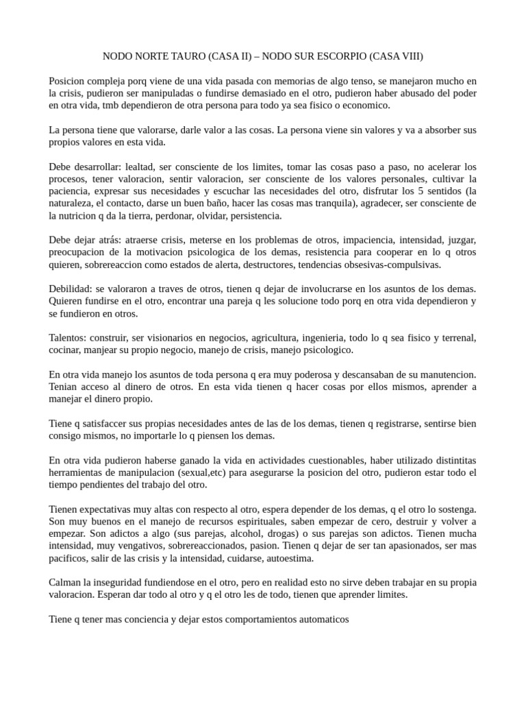 Clase 2 Nodo Norte Tauro - Nodo Sur Escorpio | PDF | Ciencias del ...