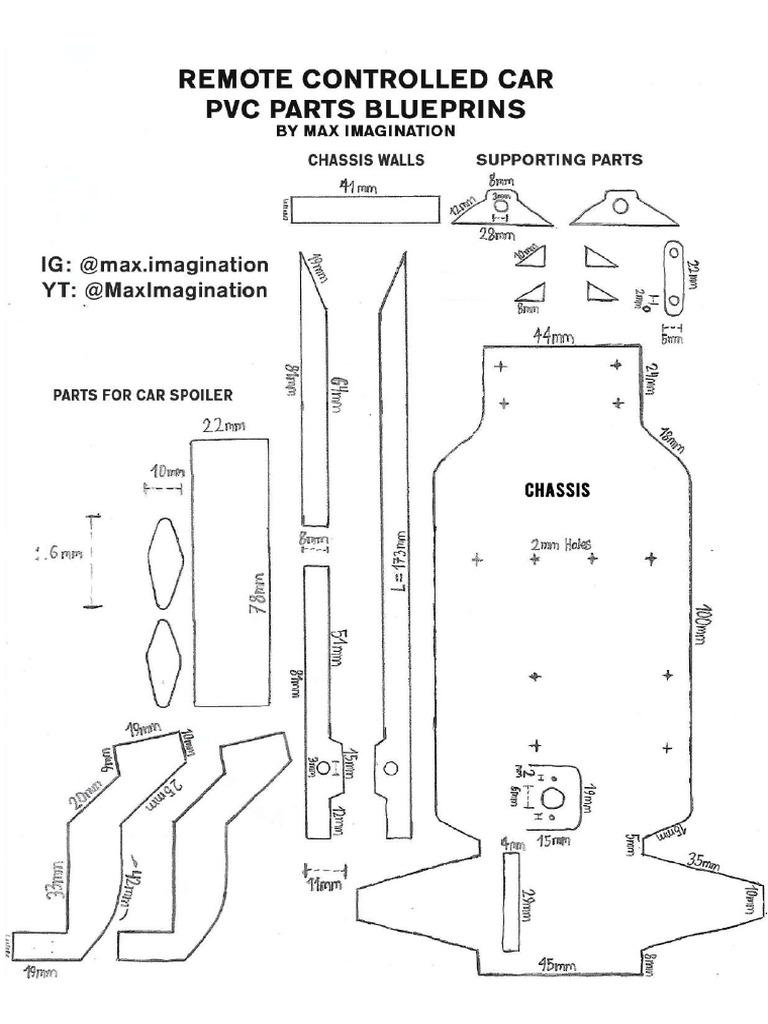 RC Car Blueprints With Measurements - Max Imagination - 00000 | PDF