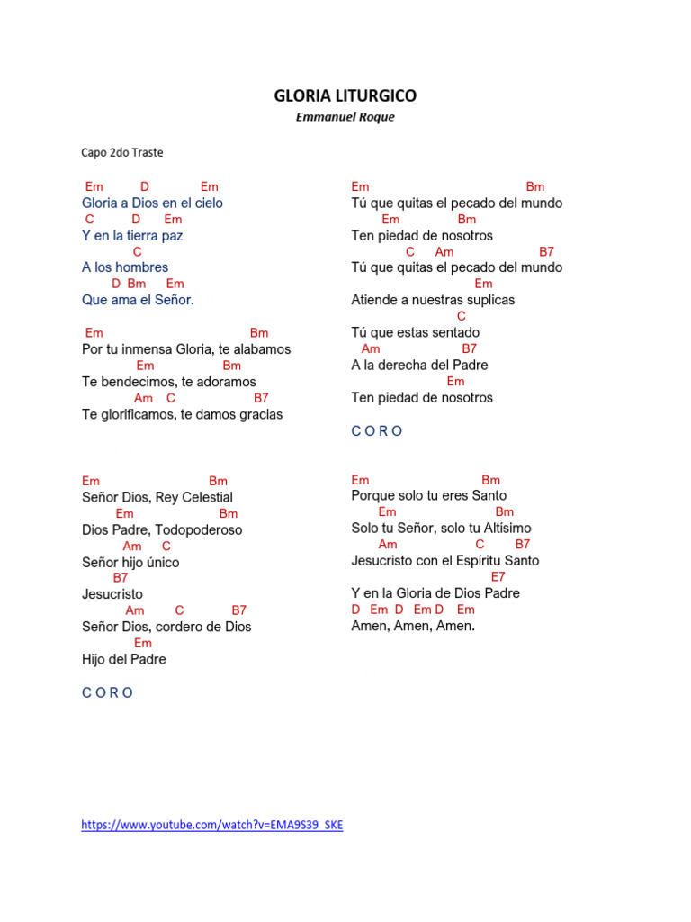 Gloria Litúrgico de Emmanuel Roque | PDF
