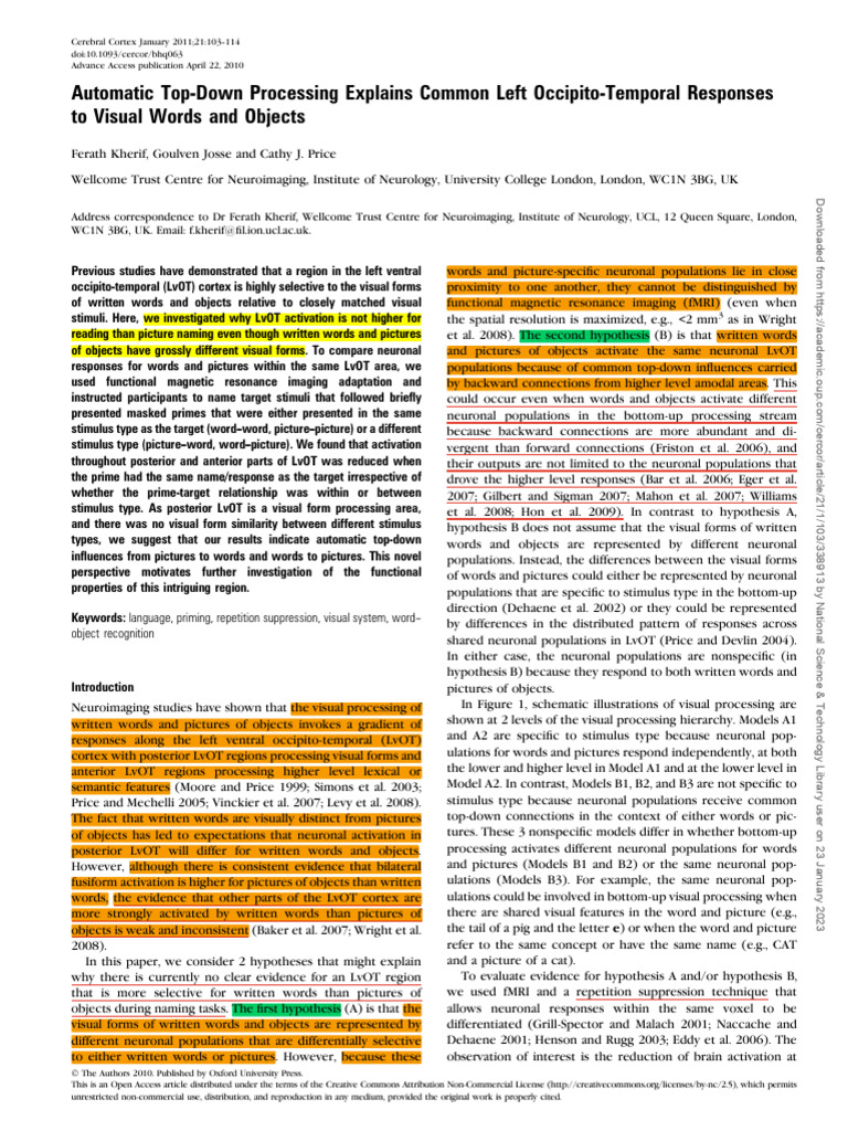 Kherif Et Al - 2011 - Automatic Top-Down Processing Explains Common ...