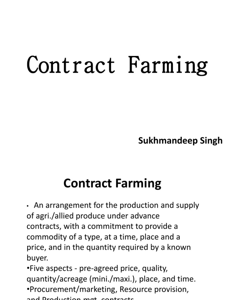 Contract Farming | PDF | Agriculture | Business