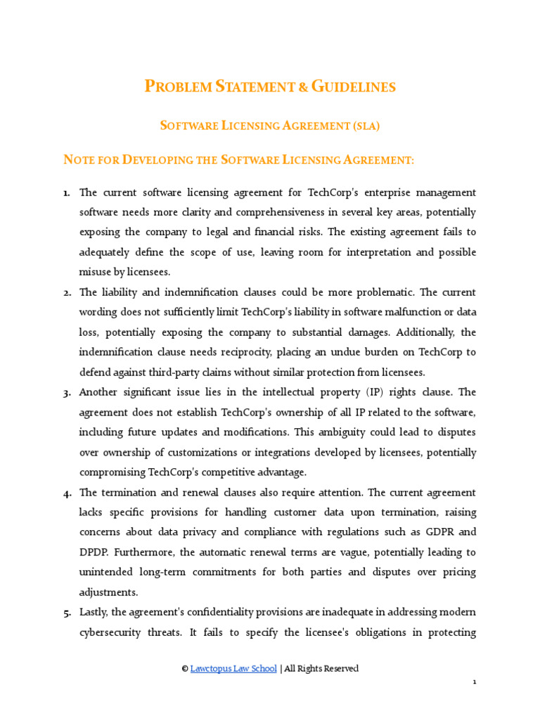 SLA - Problem Statement & Guidelines | PDF | License | Trade Secret