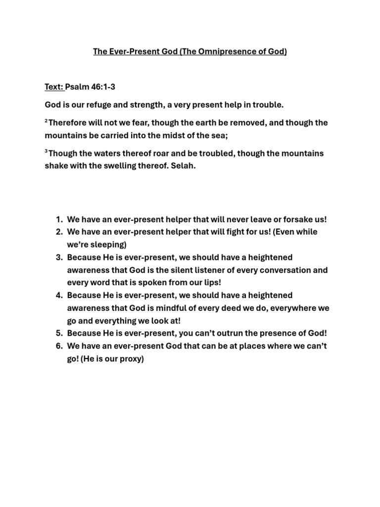 The Ever-Present God in Our Lives | PDF