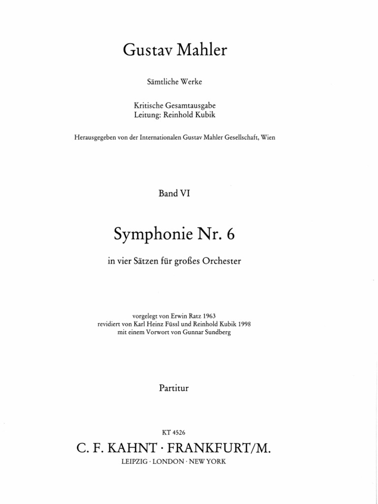 Mahler 6 Score | PDF