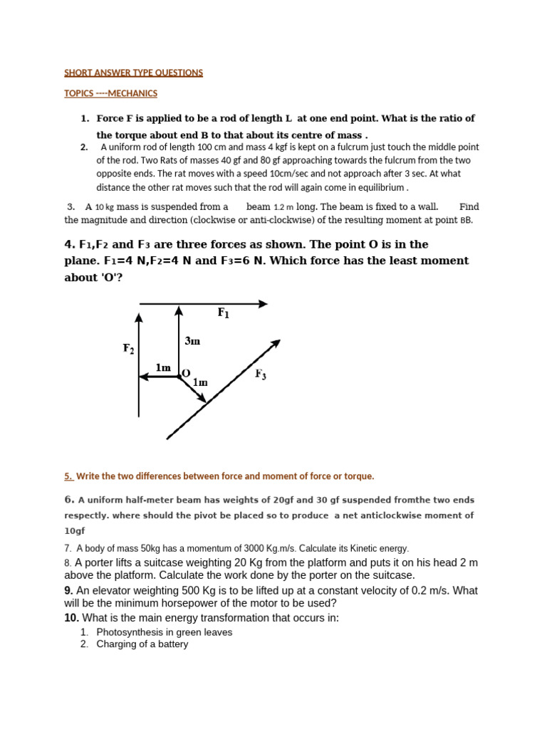 Torque and Mechanics: Key Concepts | PDF | Force | Acceleration