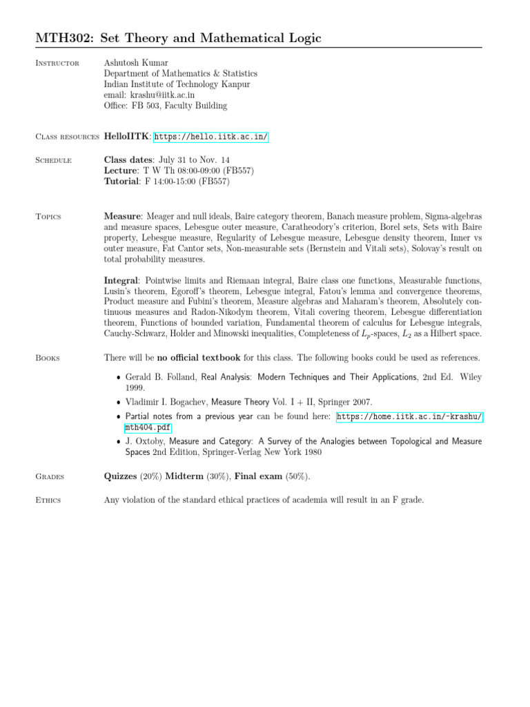MTH302: Set Theory & Logic Course Guide | PDF
