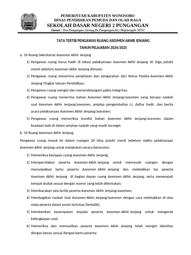 Tata Tertib Pengawas | PDF