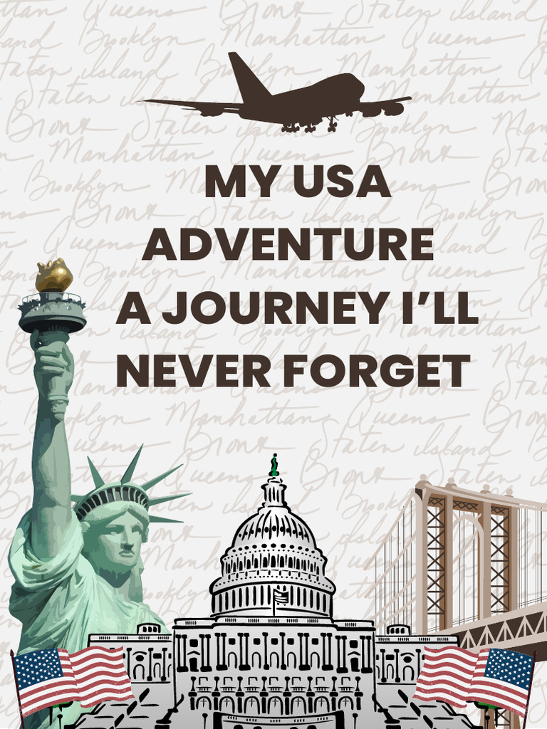 Brown Modern Illustration United States (USA) Promotion Travel Poster ...