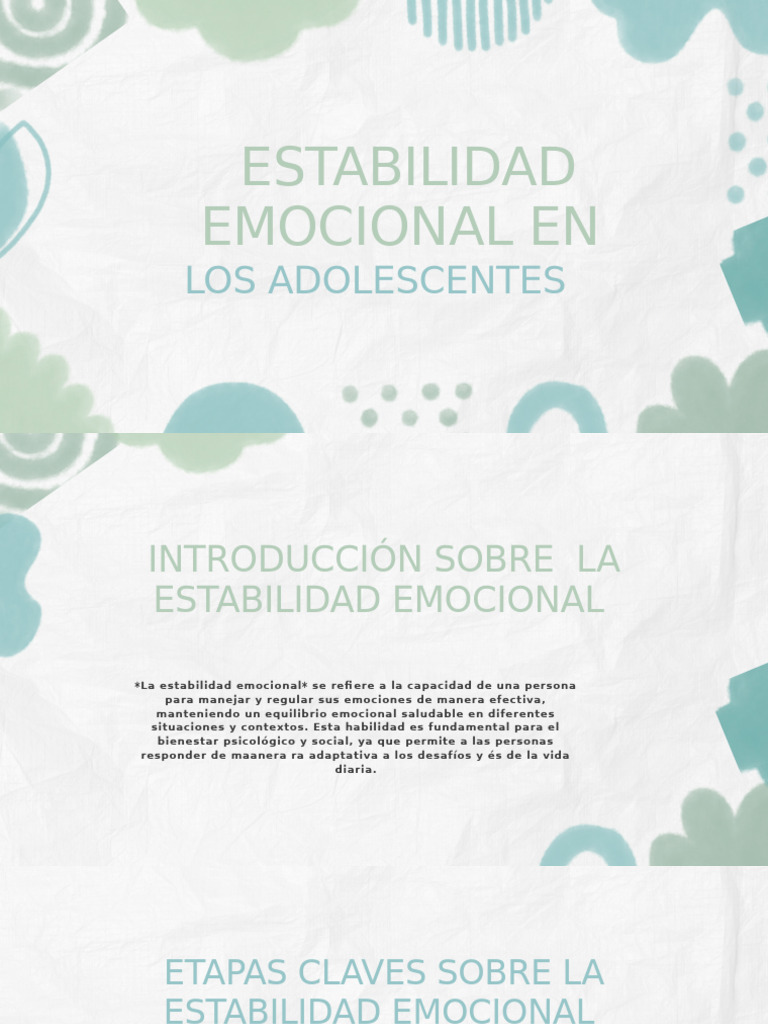 Estabilidad Emocional en Adolescentes | PDF | Las emociones ...
