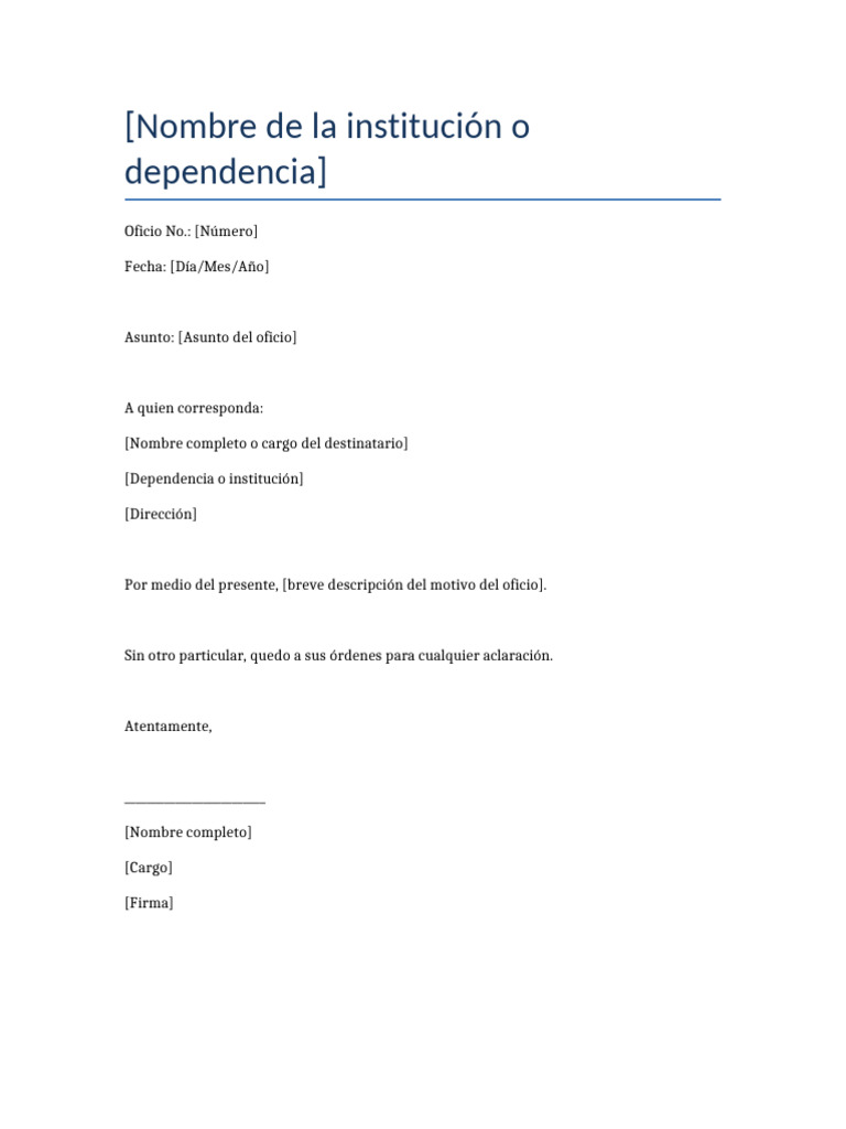 Formato de Oficio Formal | PDF
