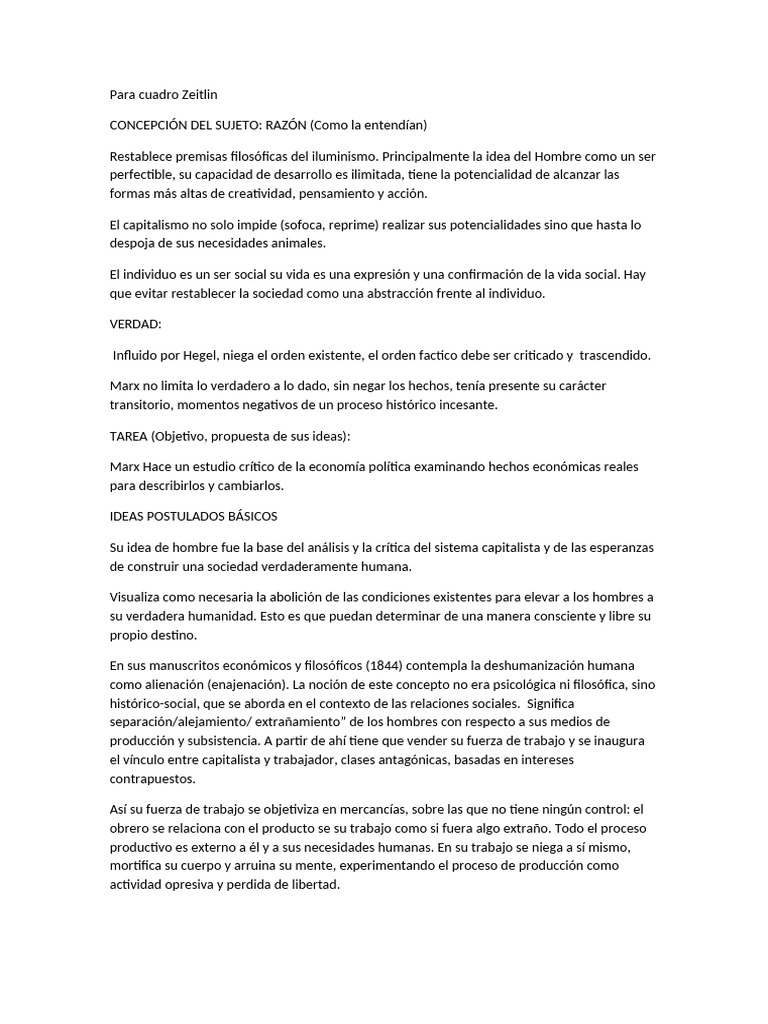 Para Cuadro Zeitlin | PDF | Capitalismo | Karl Marx
